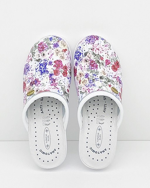 Chodaki damskie Sanital Flex 707 Fant.07 kwiaty, klapki sanitarne ...